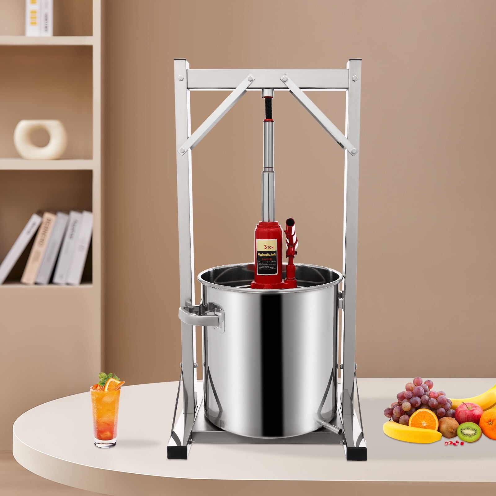 1 PCS 304 Stainless Steel 5.8Gal Fruit Wine Press, Manual Stainless ...