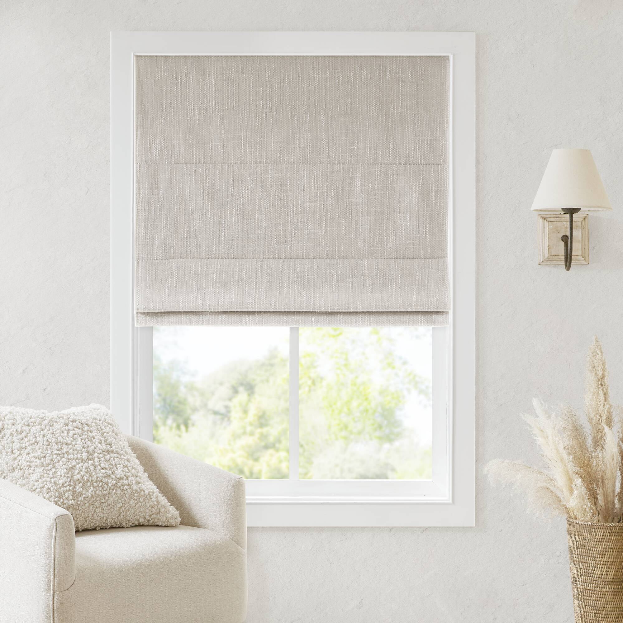 1 PCS 33x64" Total Blackout Cordless Roman Shade Linen - Walmart.com