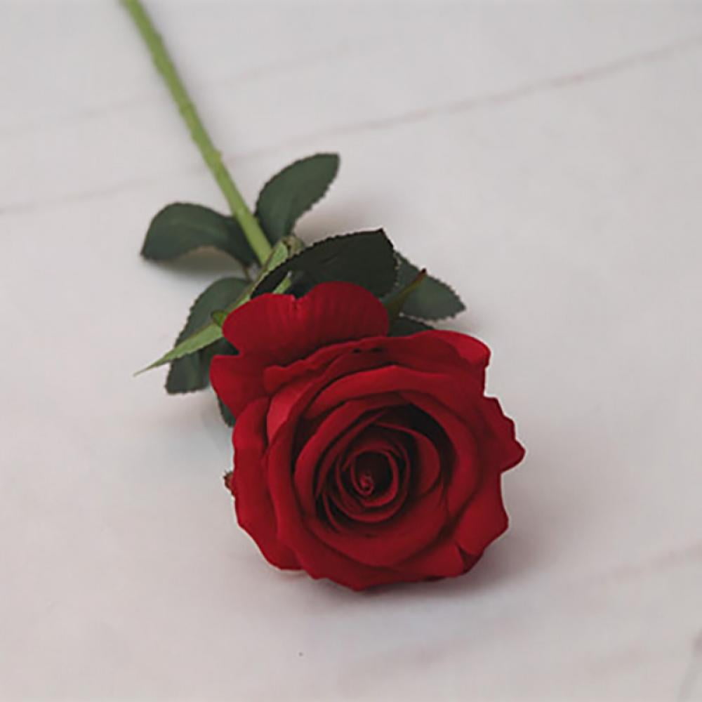 1 PCS Artificial Single Stem Rose Flower, Fake Flowers Bridal Wedding ...