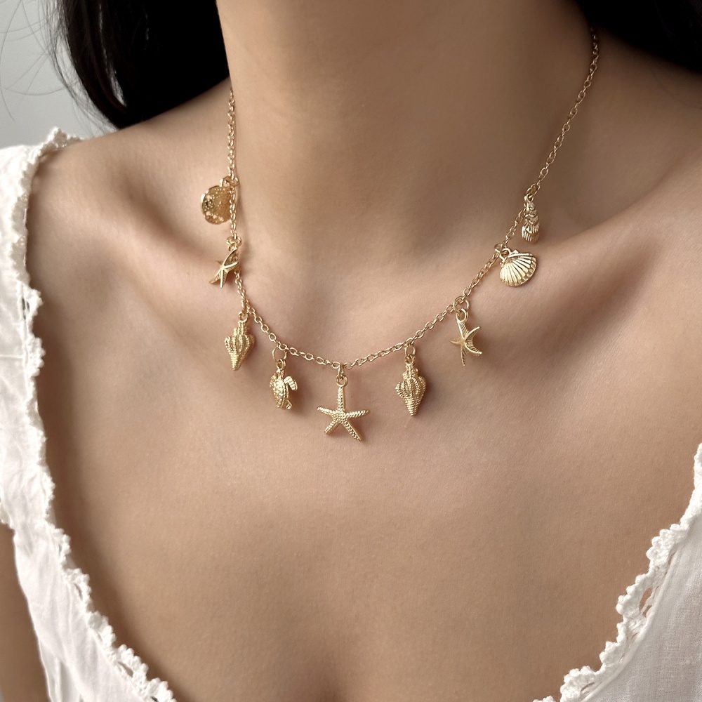 1 PCS Beach Shell Jewelry Women Summer Fashion Starfish Conch Turtle ...