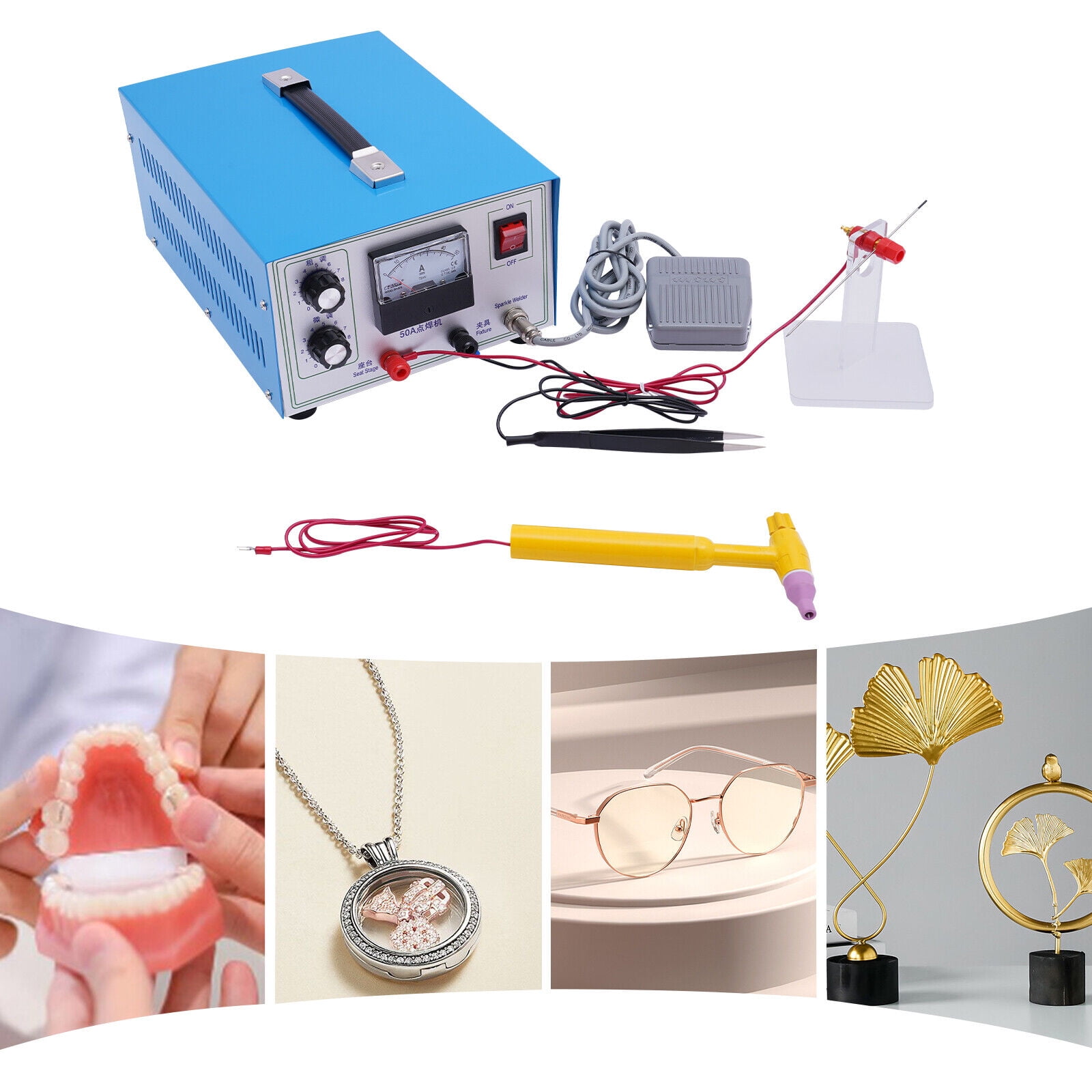 1 PCS Blue 500W 50A Jewelry Welding Machine Jewelry Spot Welder for ...