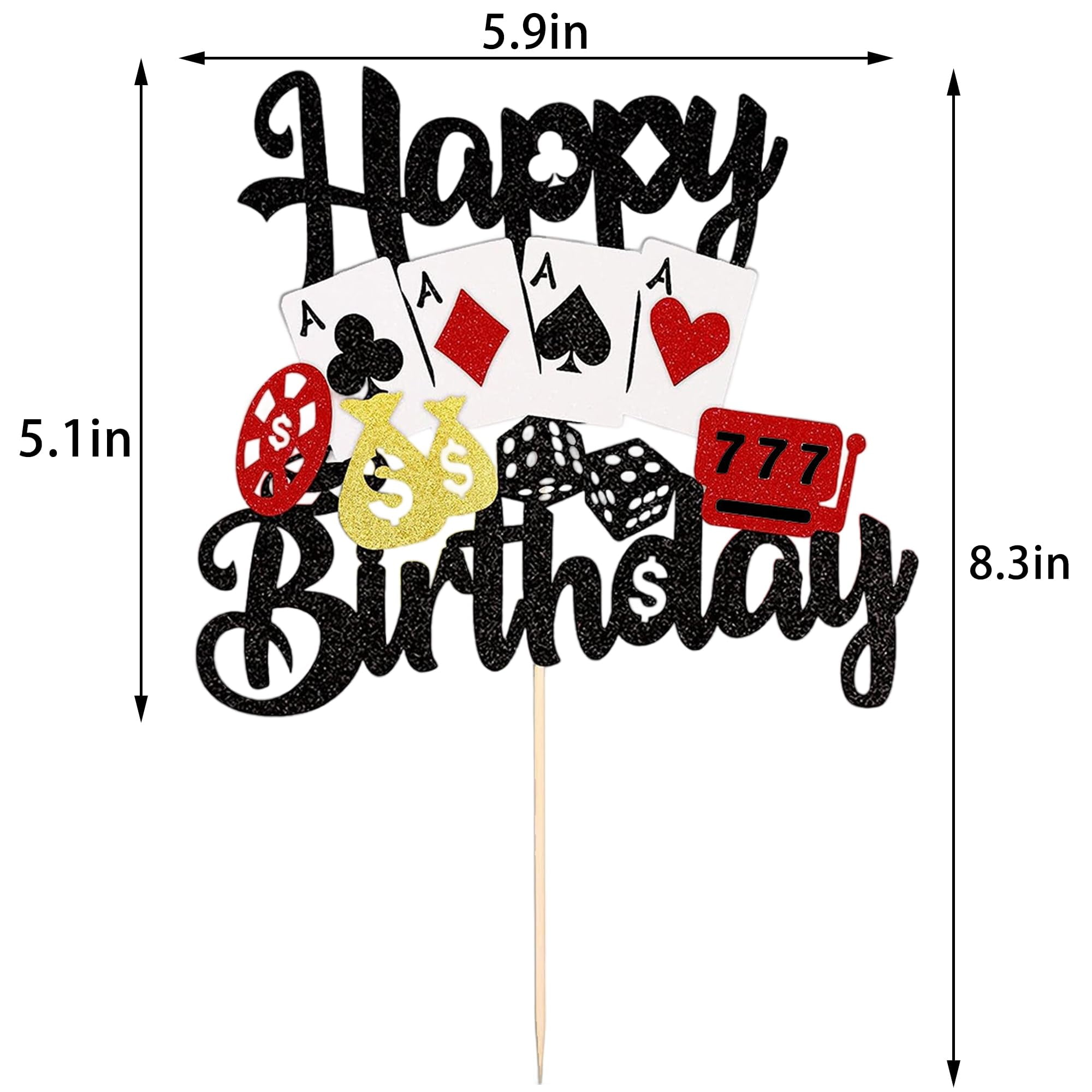 1 PCS Casino AJH3 Cake Topper, Poker Chip Pattern Cake Topper Game ...