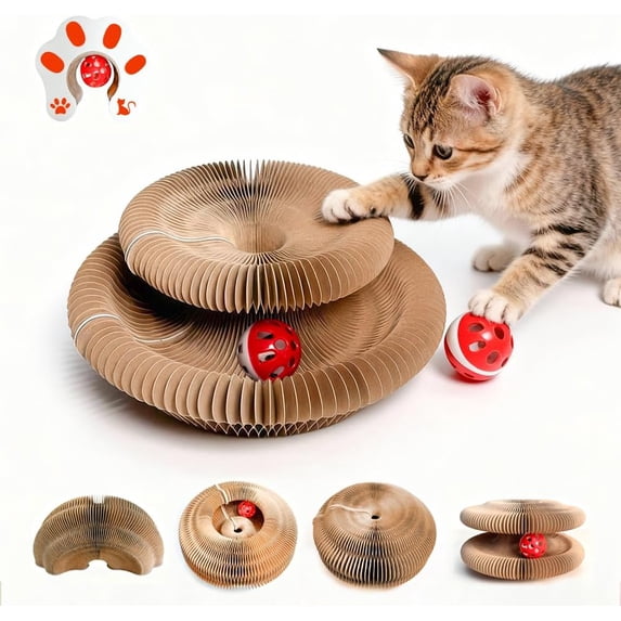 1 PCS Cat Toy Scratch Board,Accordion with Ball,Foldable Design,Boosts ...