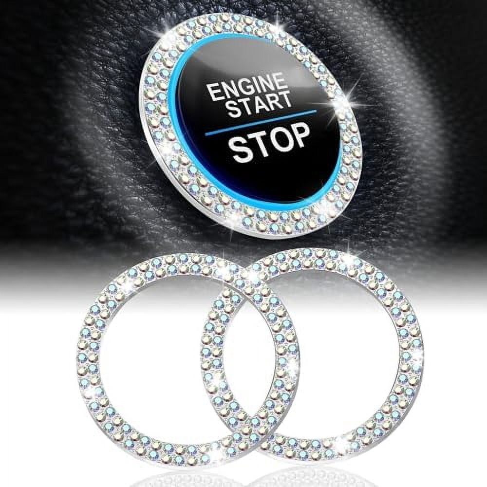 1 PCS Crystal Double Rhinestone Car Engine Start Stop Decoration Ring ...