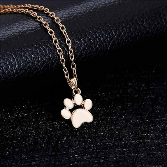 1 PCS Dainty Gold Silver Pet Paw Print Pendant Necklace for Women ...