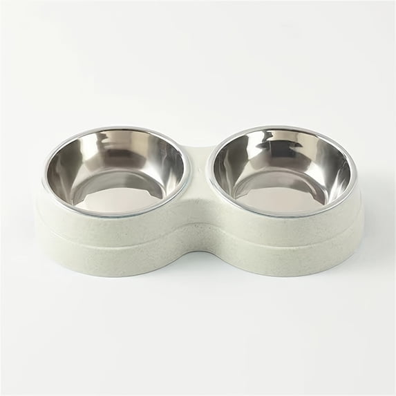 1 PCS Dual Bowl Stainless Steel Double Pet Bowls for Dogs and Cats ...