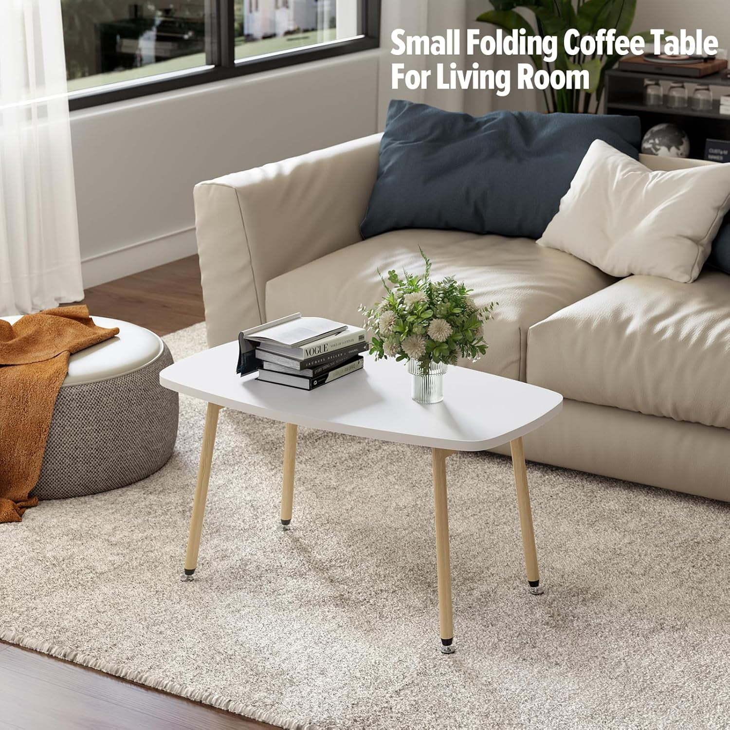 1 PCS Folding Coffee Table, Foldable Small Coffee Table for Living Room ...