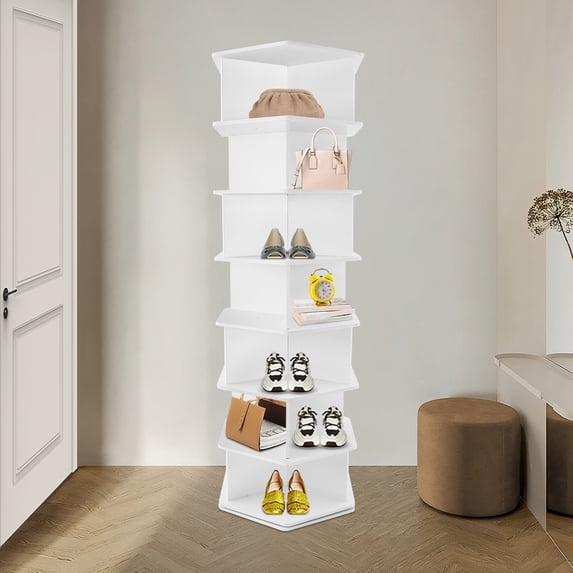 1 PCS Free Standing Shoe Organizer, Regular Hexagon Shape Shoe Shelf, 7 ...
