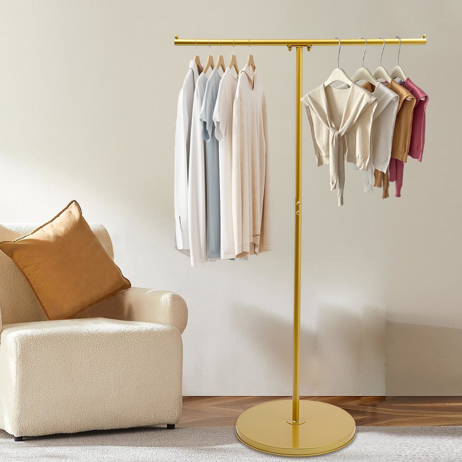 1 PCS Gold Clothing Rack, T-shaped Coat Rack, Clothing Shop Display ...
