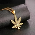 1 PCS Gold Maple Leaf Pendant Necklace Unisex Hip Hop Statement Jewelry ...