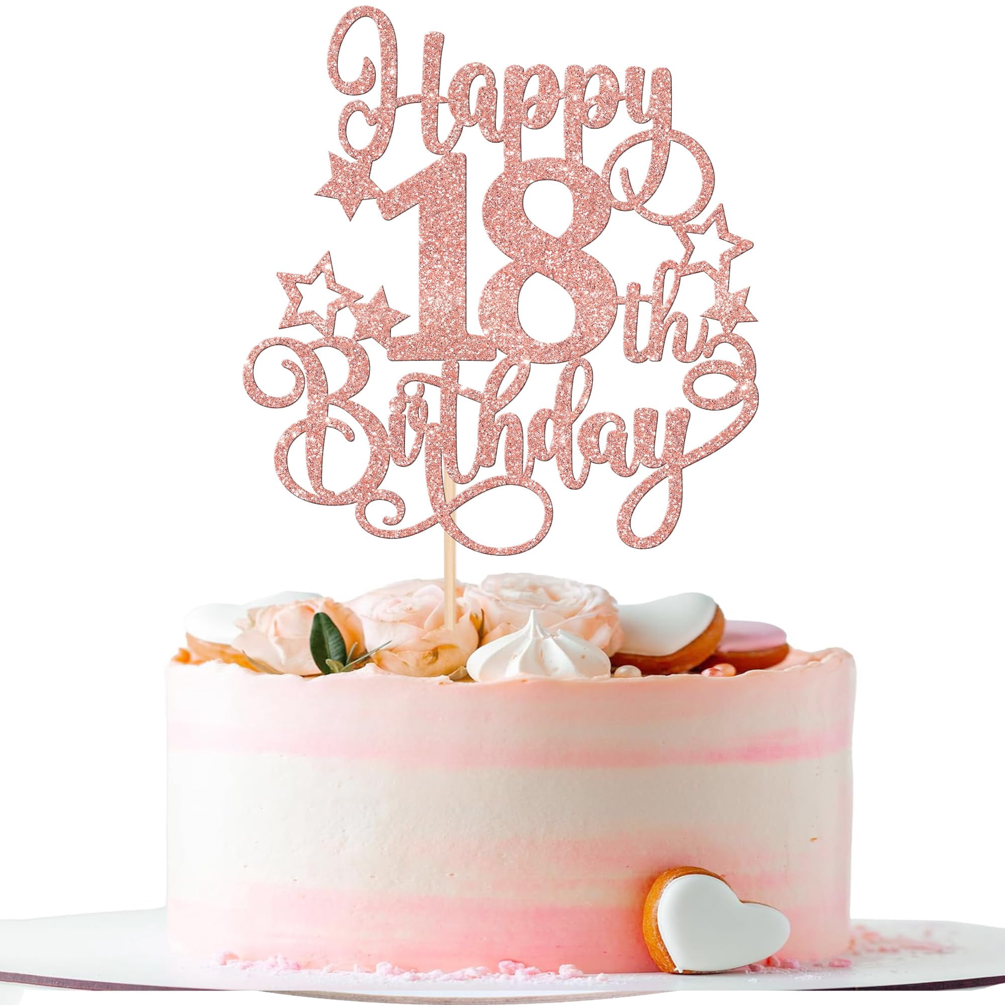 1 PCS Happy 18th Birthday Cake NSD3 Topper Glitter Cheers to 18 Years ...