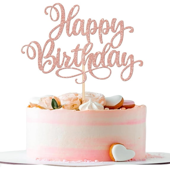1 PCS Happy Birthday Cake Topper Glitter Happy Birthday Cake Pick for ...