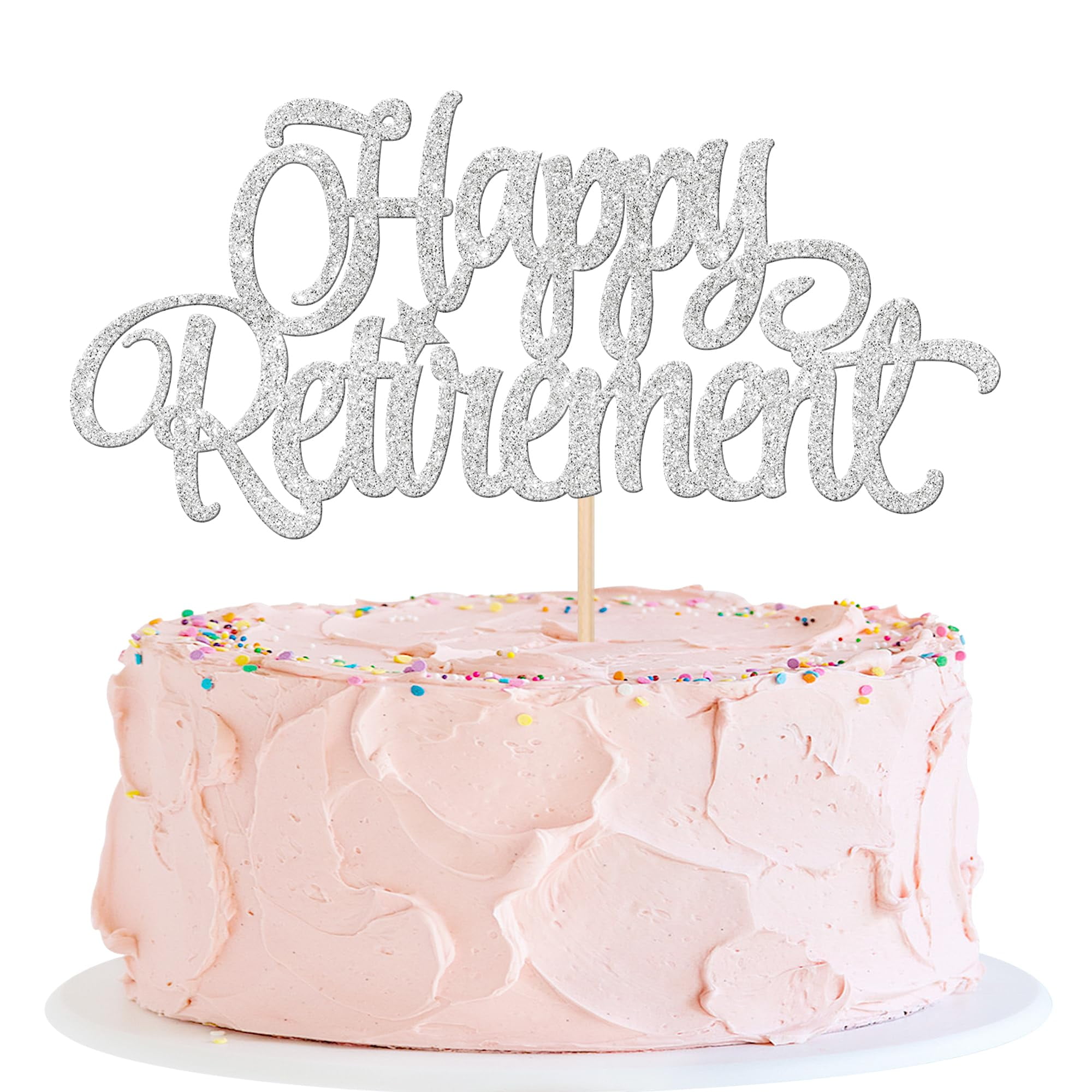 1 PCS Happy SCH4 Retirement Cake Topper Glitter Retirement Cake ...