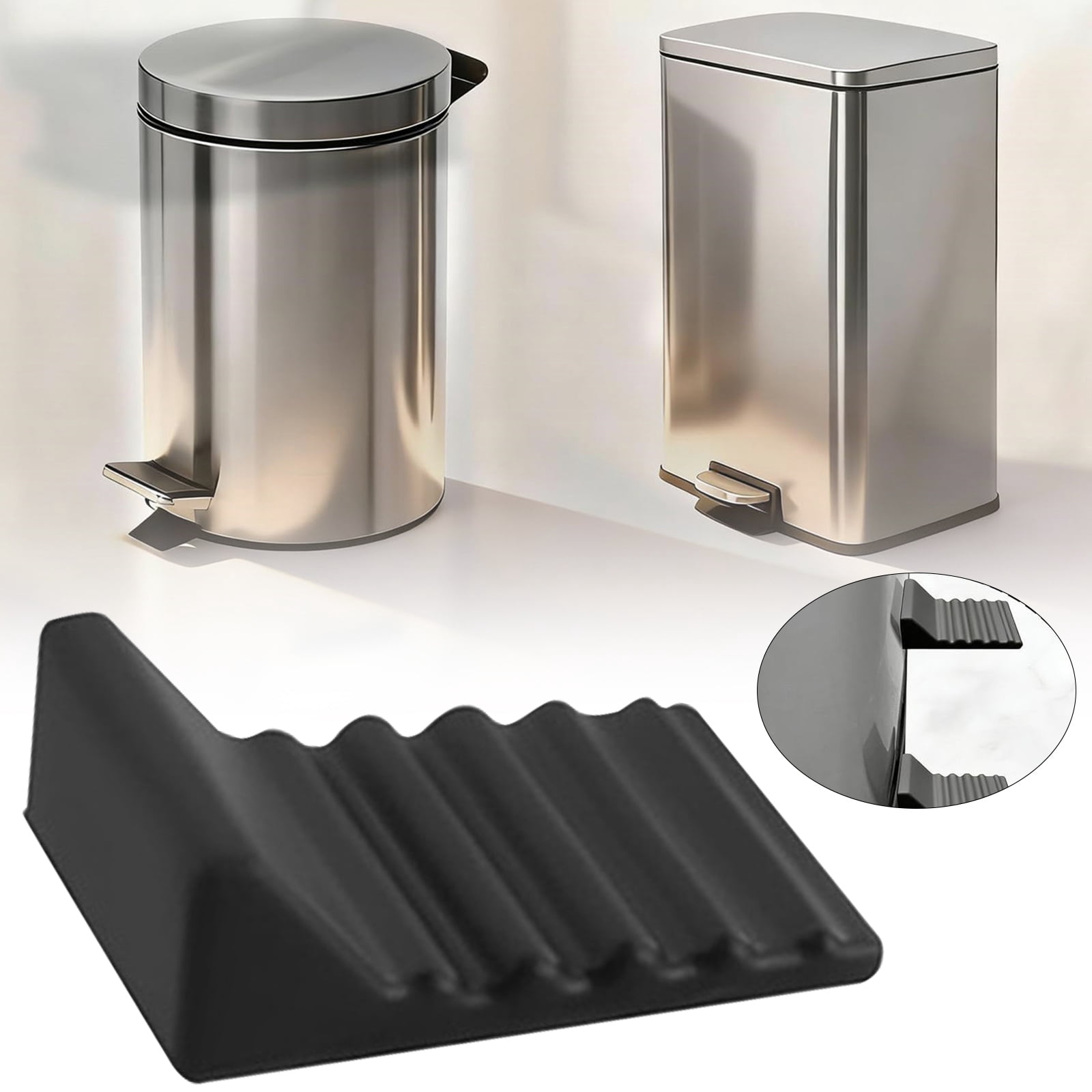 1 PCS Heavy Duty Trash Can Wall Protector, Silicone Trash Can Bumper ...