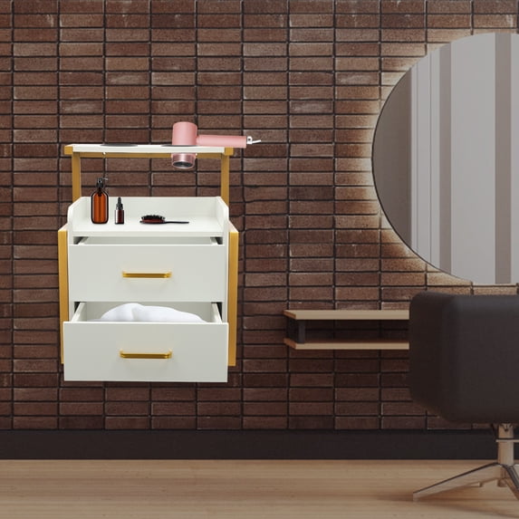 1 PCS Modern Style Storage Cabinet White and Gold Color Salon Wall ...