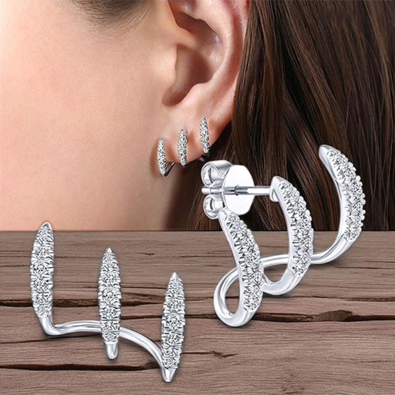 1 PCS Niche Design Three Claw Ear Clips High End Simple Curved High ...