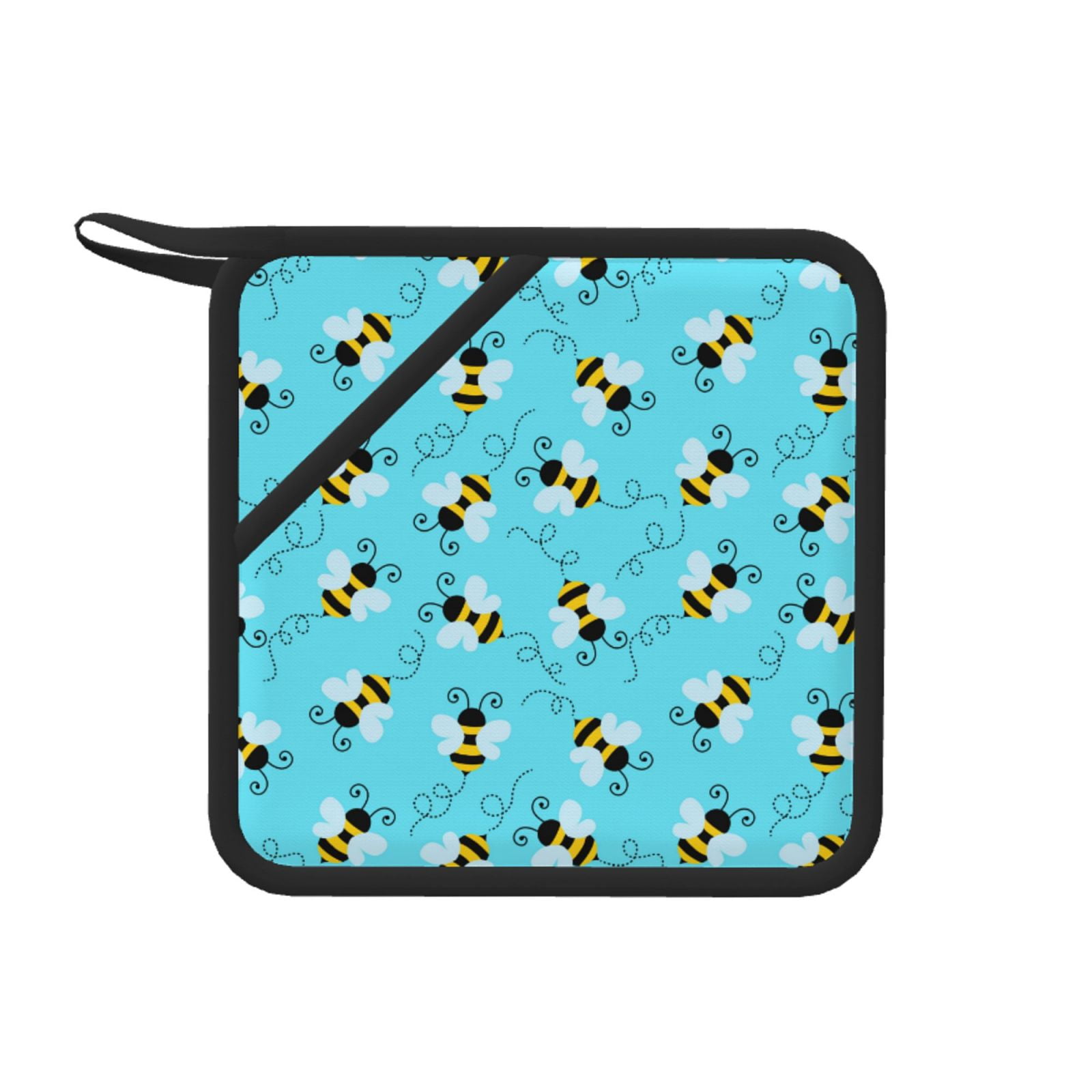 1 PCS Pot Holders for Kitchen - Bee cute cartoon blue Silicone Heat ...