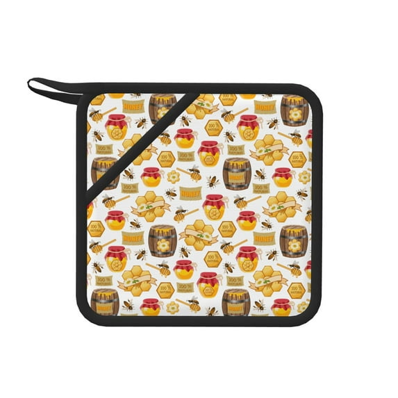 1 PCS Pot Holders for Kitchen - Bees And Honey Silicone Heat Resistant ...