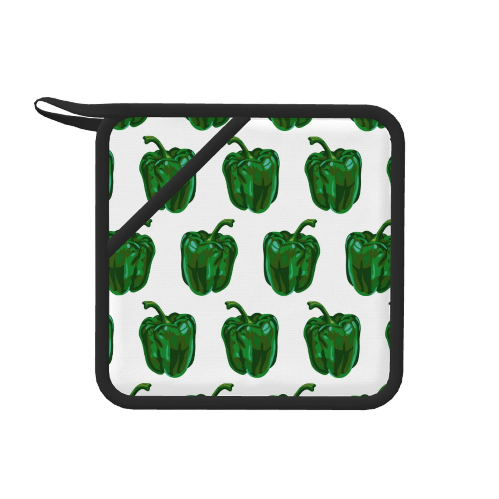 1 PCS Pot Holders for Kitchen - Bell Pepper Pattern green Heat Resistant Non Slip Silicone Pot ...