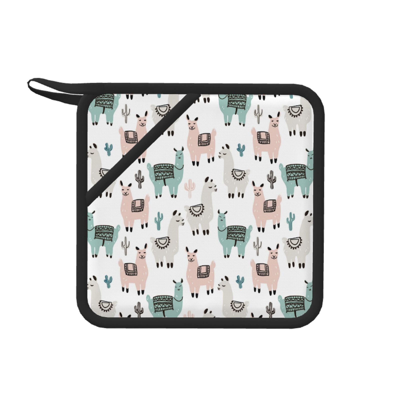 1 PCS Pot Holders for Kitchen - Cartoon Cute Funny Alpaca Cactus Heat ...