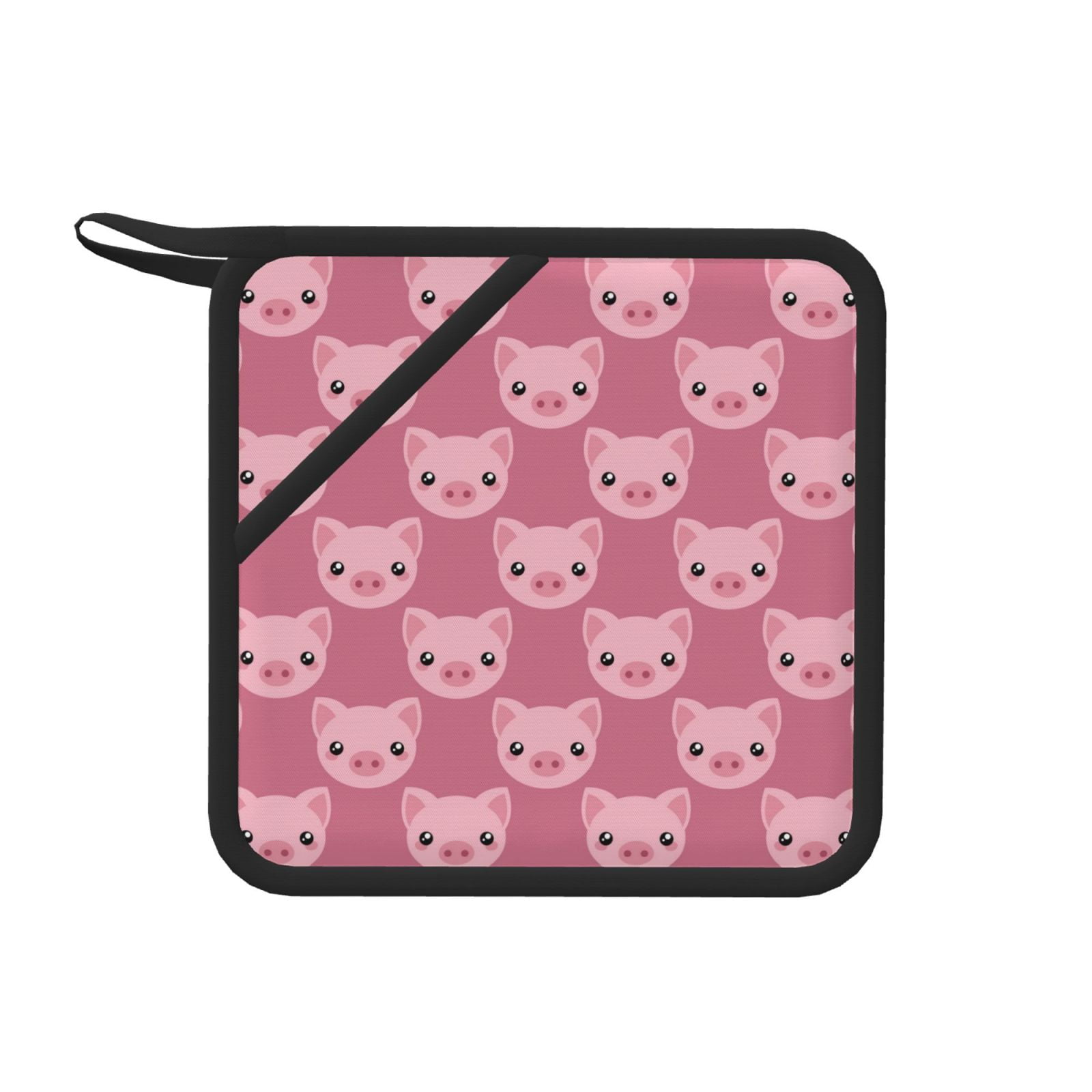 1 PCS Pot Holders for Kitchen - Cartoon Cute Pig Pink Silicone Heat ...