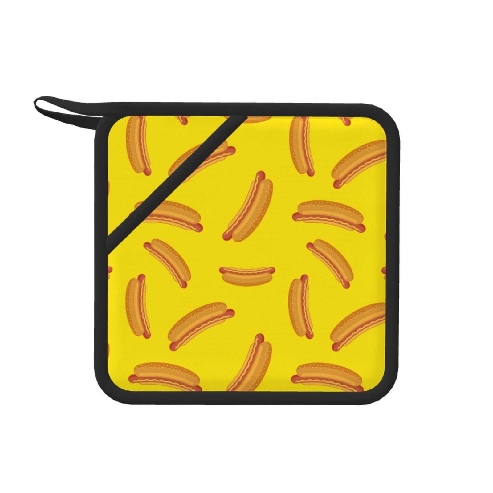 1 PCS Pot Holders for Kitchen - Cartoon Hot Dog Print Yellow Heat ...