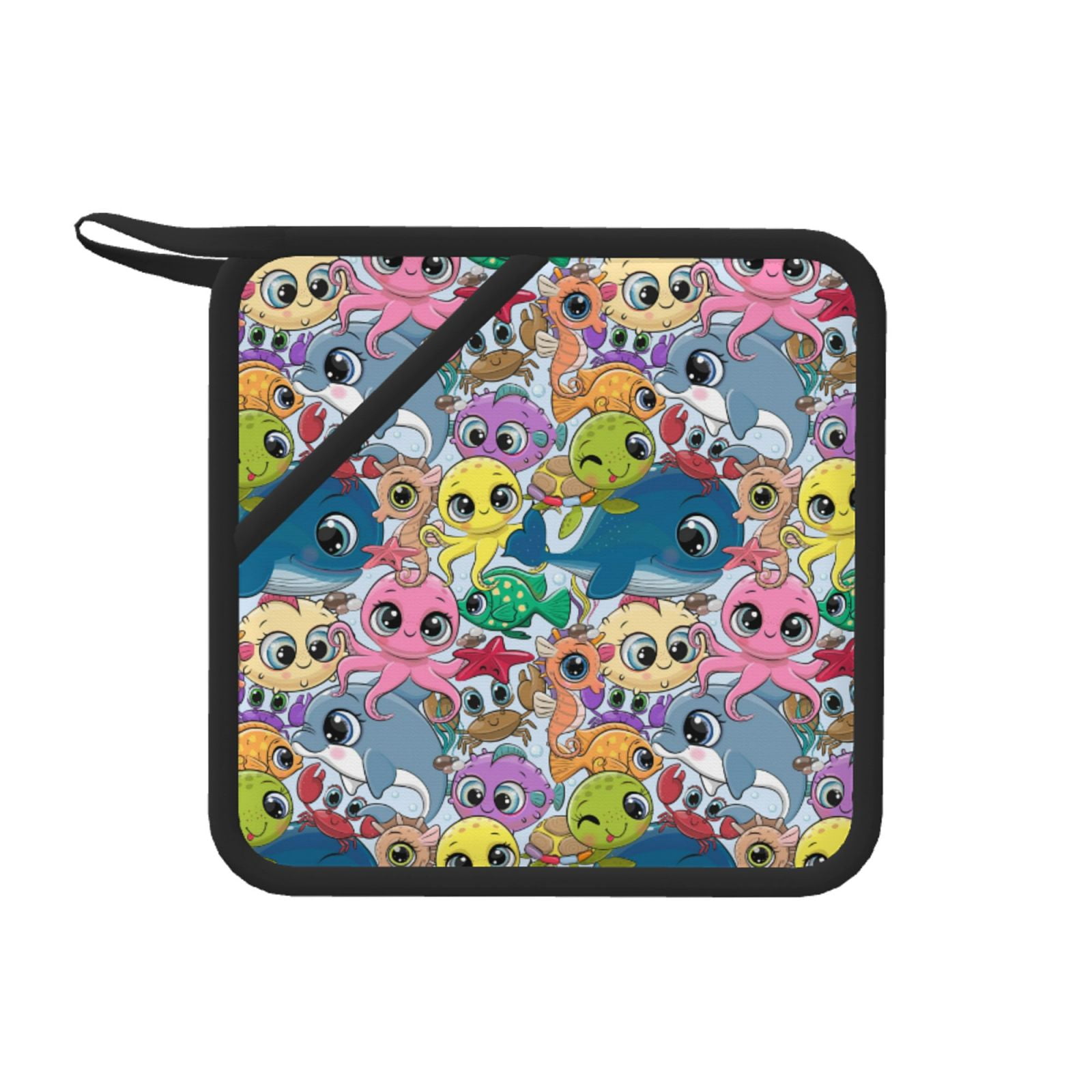 1 PCS Pot Holders for Kitchen - Cartoon Marine Animals Heat Resistant ...