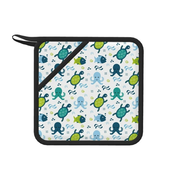 1 PCS Pot Holders for Kitchen - Cartoon Sea creatures Heat Resistant ...