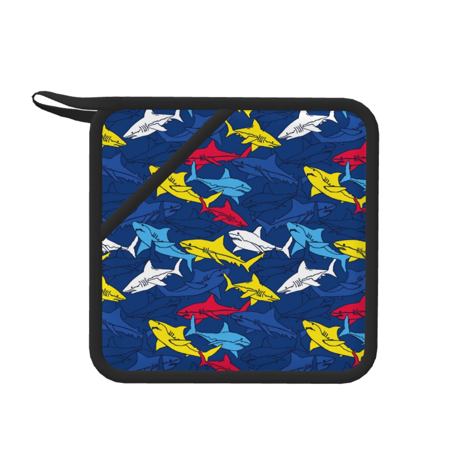 1 PCS Pot Holders for Kitchen - Cartoon Shark Heat Resistant Non Slip ...