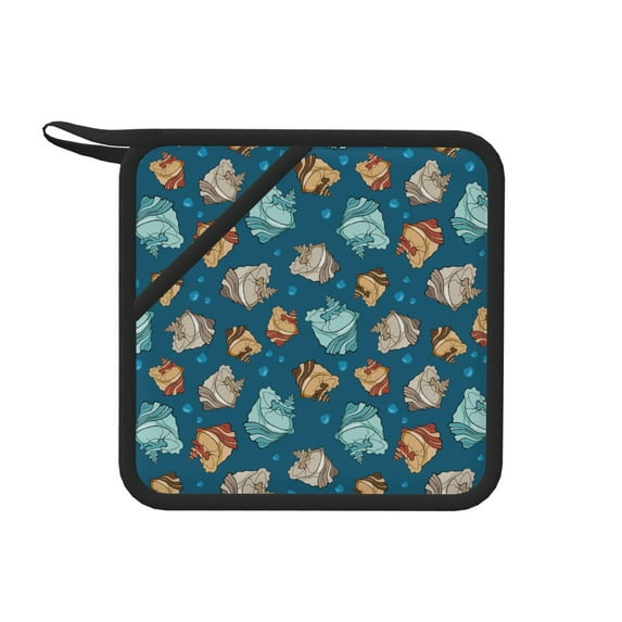 1 PCS Pot Holders for Kitchen - Cartoon seashells Silicone Heat ...