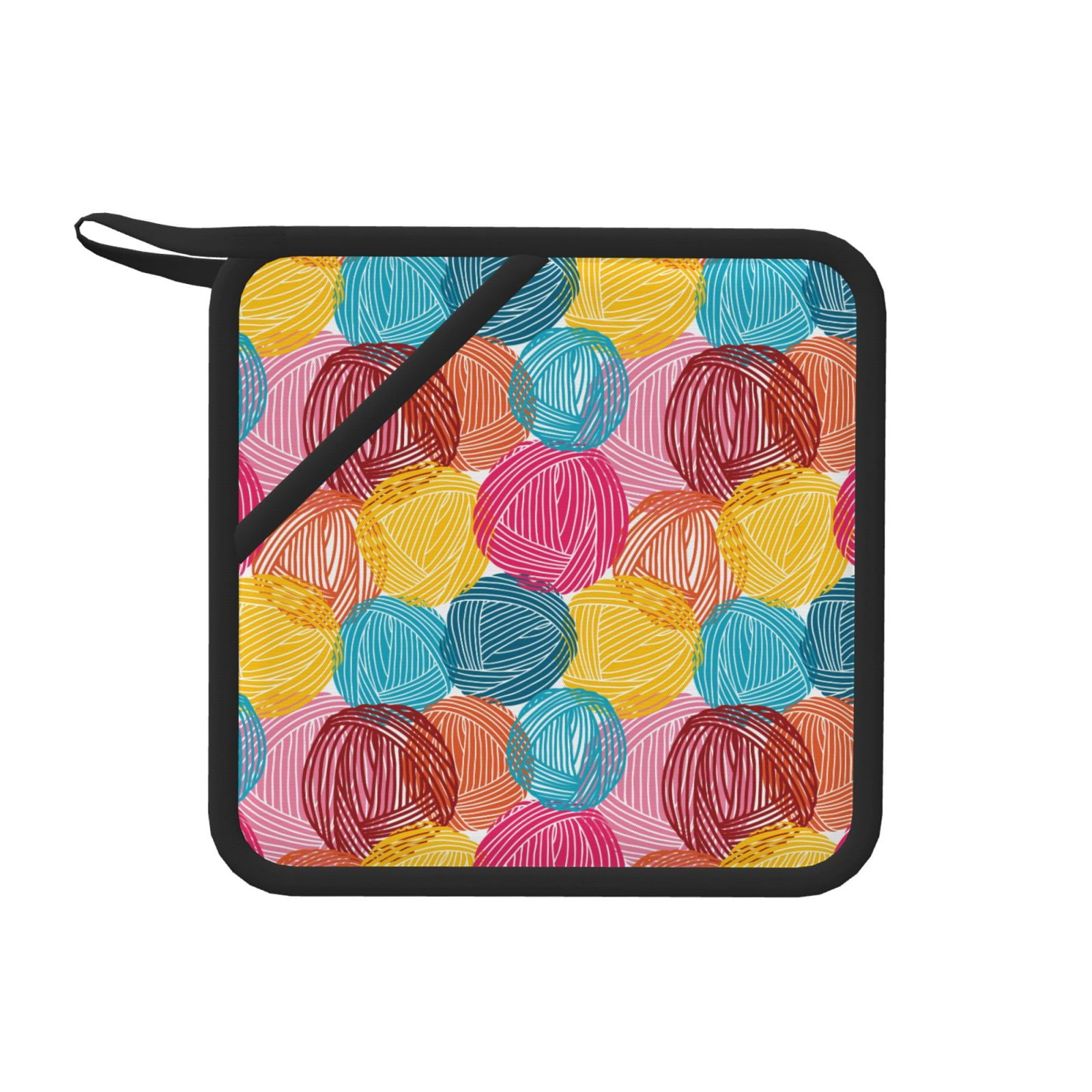 1 PCS Pot Holders for Kitchen - Colorful Wool Balls Heat Resistant Non ...