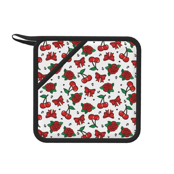 1 PCS Pot Holders for Kitchen - Cute Berry Rose Silicone Heat Resistant ...