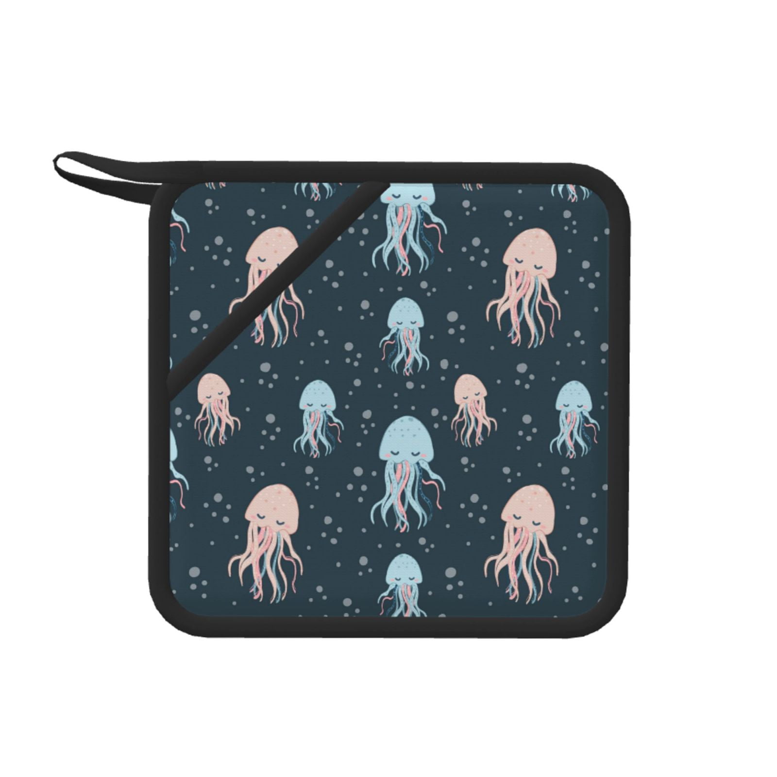 1 PCS Pot Holders for Kitchen - Cute Blue Pink Jellyfish Silicone Heat ...