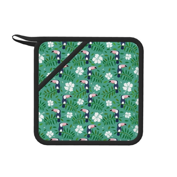 1 PCS Pot Holders for Kitchen - Cute Cartoon Toucan Flowers Silicone ...