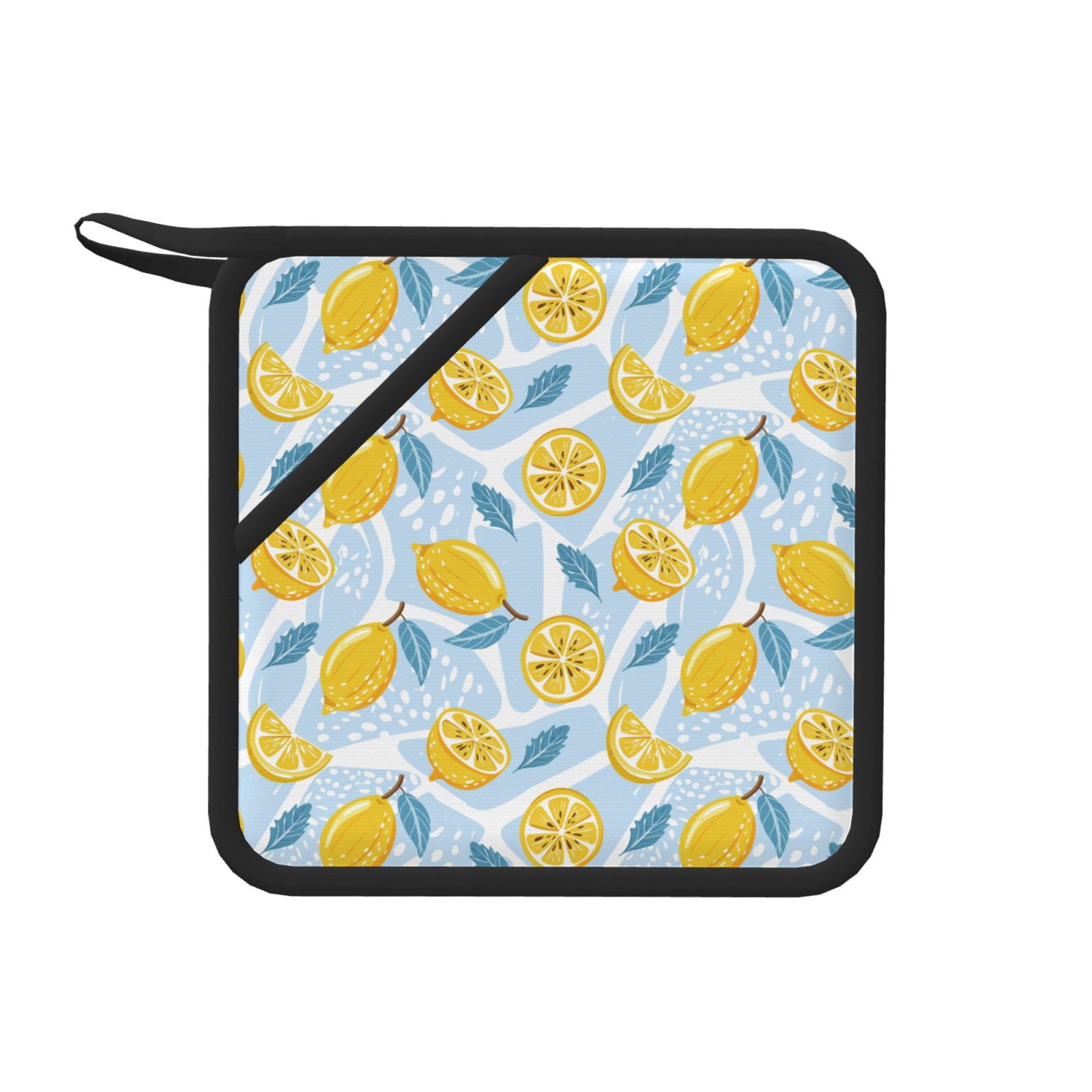 1 PCS Pot Holders for Kitchen - Cute Lemon Ice Blue Silicone Heat ...