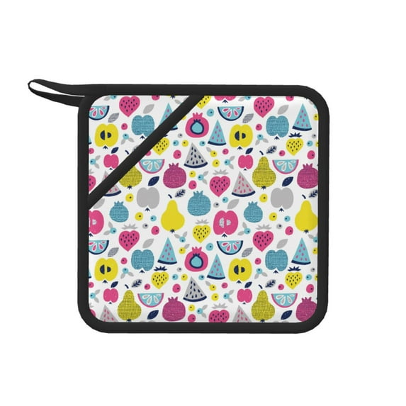 1 PCS Pot Holders for Kitchen - Doodle fruits Silicone Heat Resistant ...