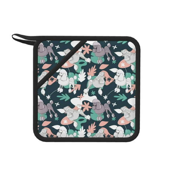 1 PCS Pot Holders for Kitchen - Exotic Cute Poodle Dog Pink Silicone ...