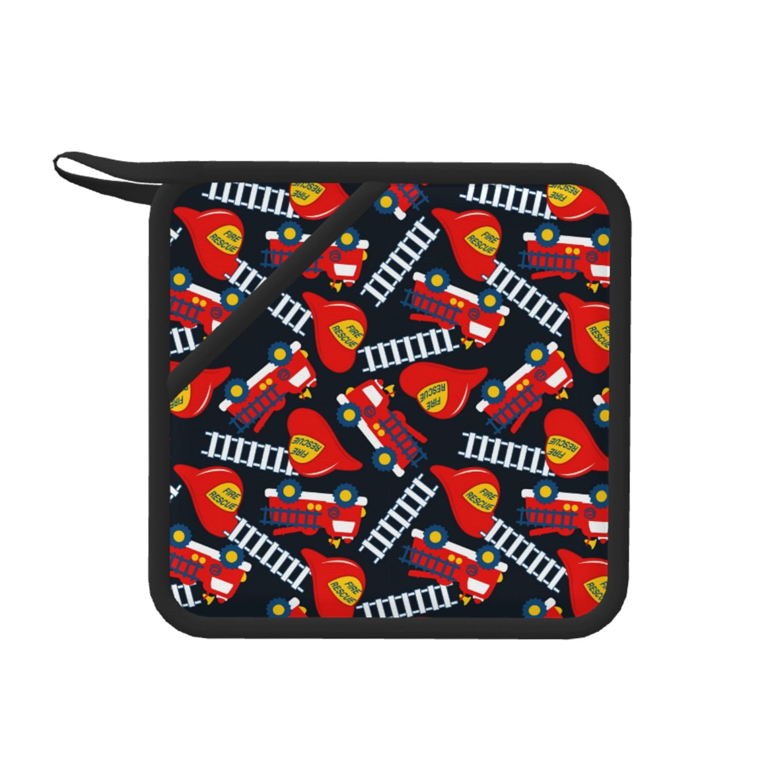 1 PCS Pot Holders for Kitchen - Fire Rescue With Red Helmet And Truck ...