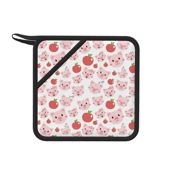 1 PCS Pot Holders for Kitchen - Fruit Cute Pig Pink Heat Resistant ...
