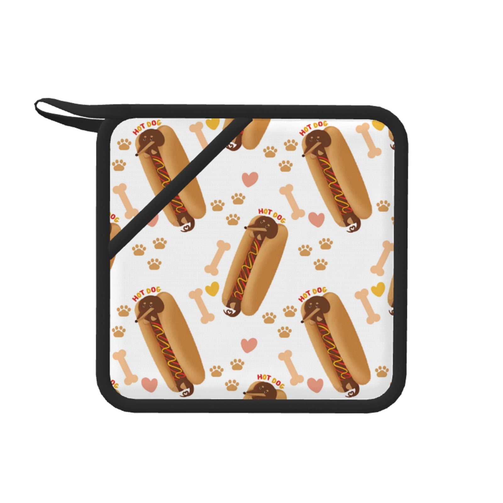 1 PCS Pot Holders for Kitchen - Funny Dachshund Hot Dog Print Heat ...