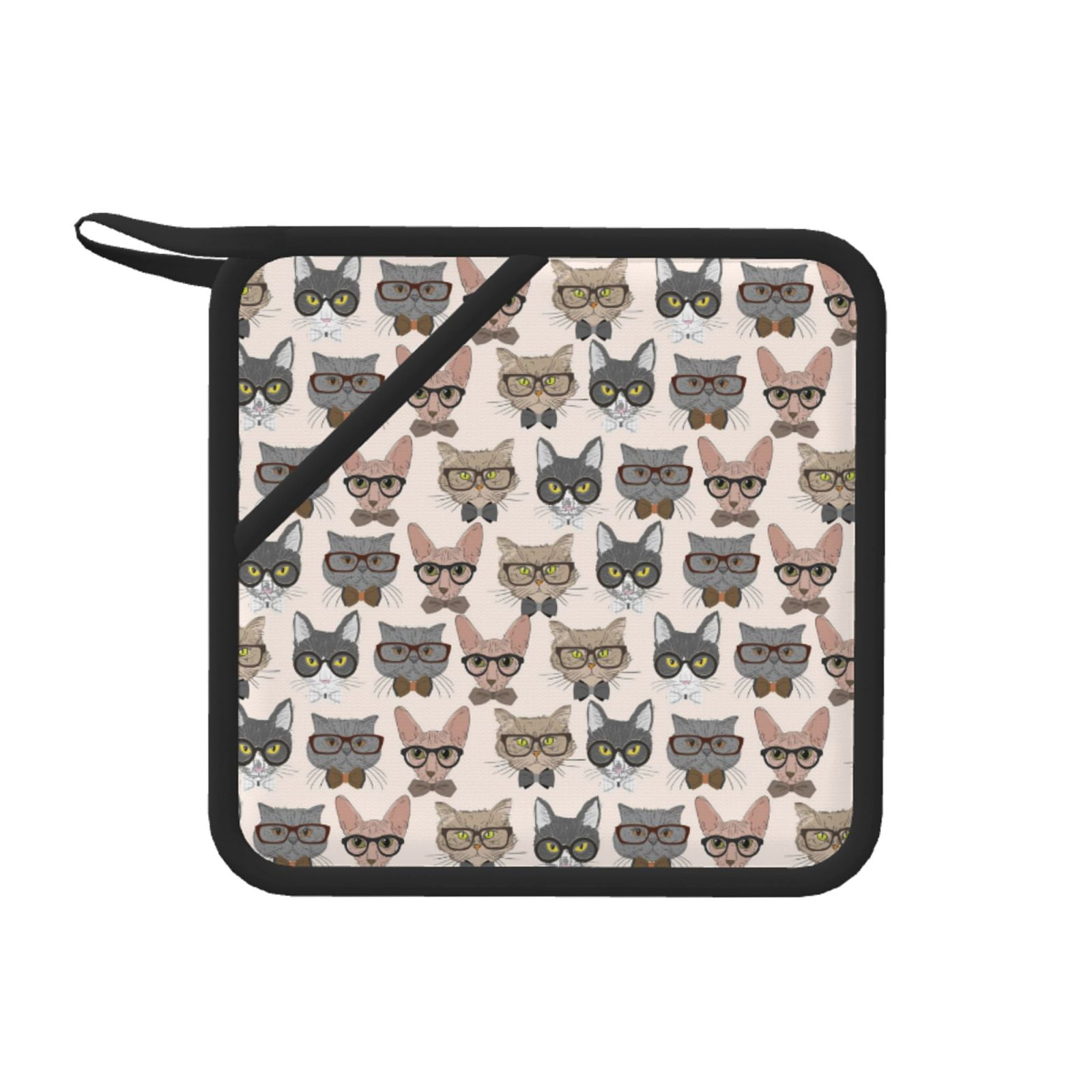 1 PCS Pot Holders for Kitchen - Glasses Cornish Rex Cute Cat Silicone ...