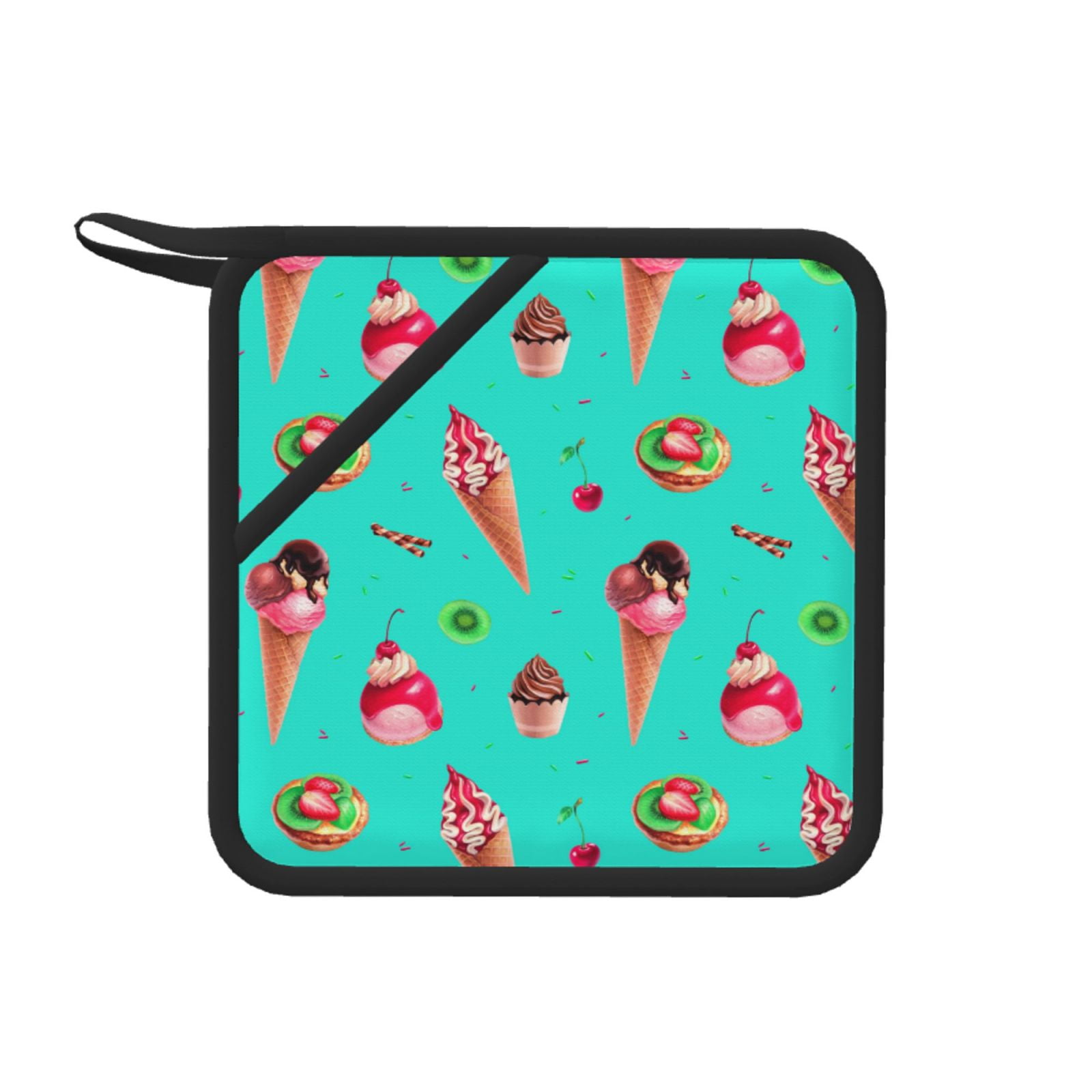 1 PCS Pot Holders for Kitchen - Kiwi Tart Ice Cream Print Silicone Heat ...