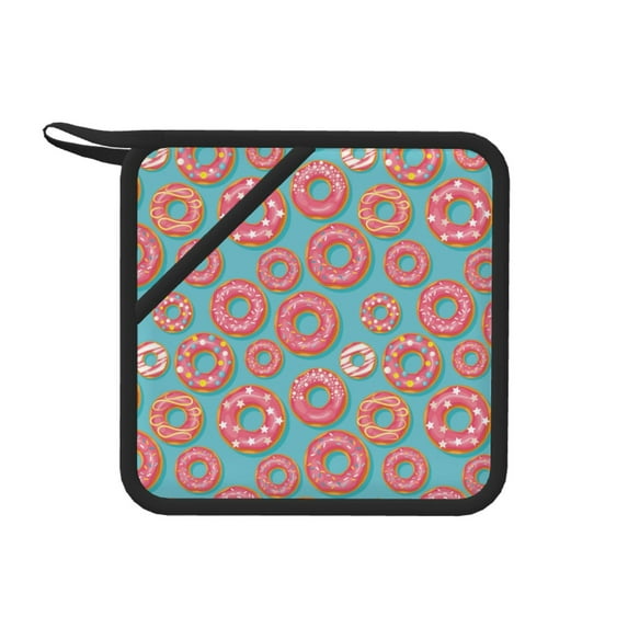 1 PCS Pot Holders for Kitchen - Pink Donut Print Blue Silicone Heat ...