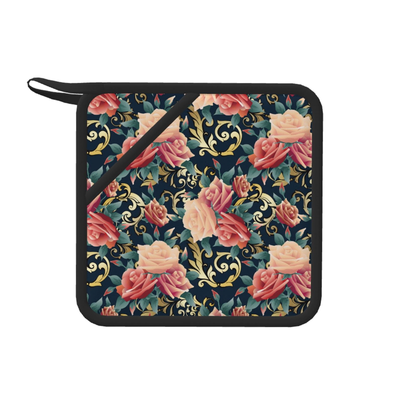 1 PCS Pot Holders for Kitchen - Rose Flowers Texture Silicone Heat ...