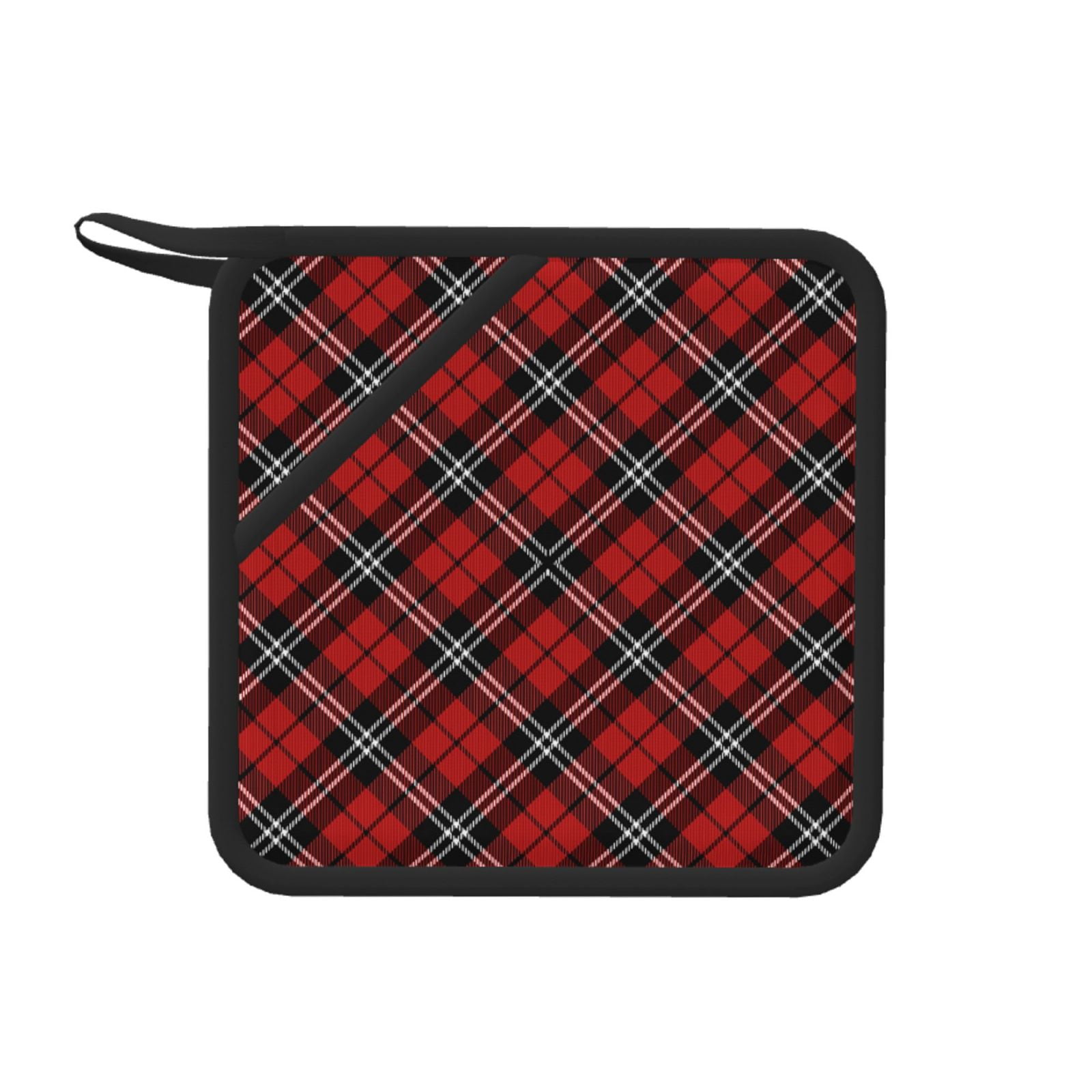 1 PCS Pot Holders for Kitchen - Scottish checkered black red plaid Heat ...