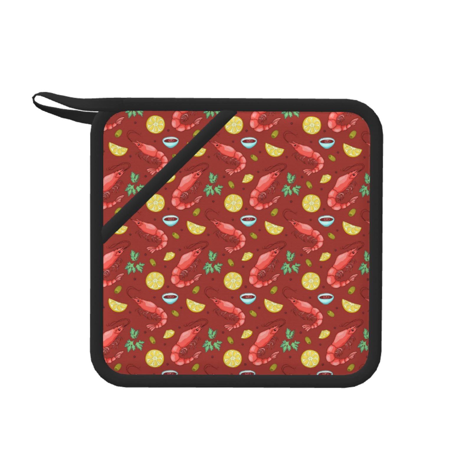 1 PCS Pot Holders for Kitchen - Shrimp Lemons Red Silicone Heat ...