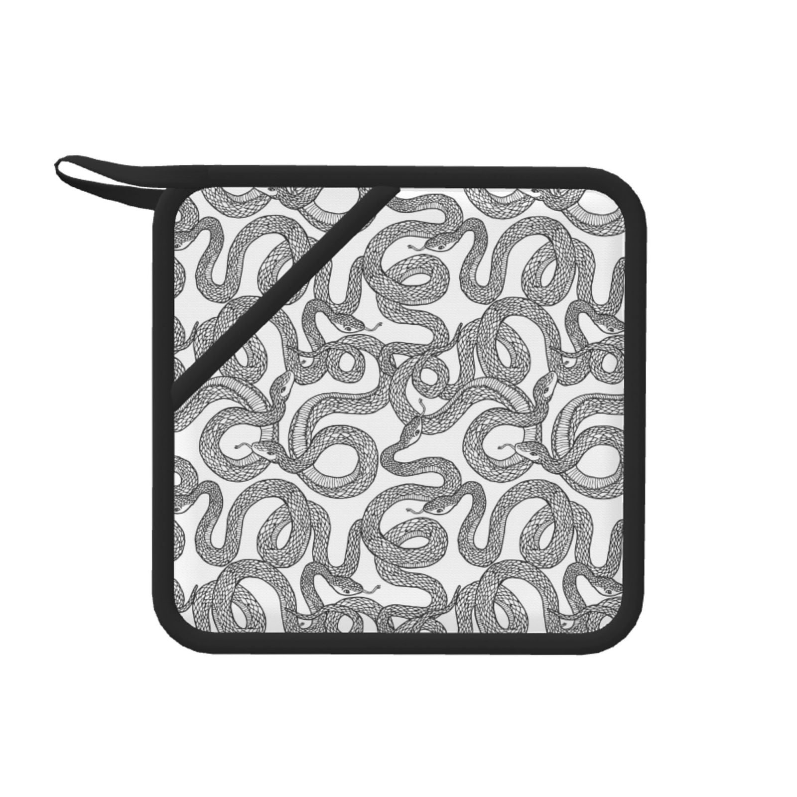 1 PCS Pot Holders for Kitchen Simple Black Lines Cute Snake Heat ...