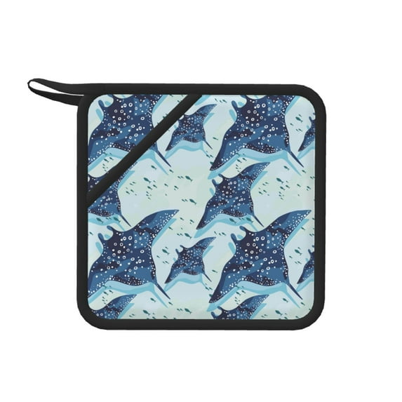 1 PCS Pot Holders for Kitchen - Stingray fish cool blue Silicone Heat ...