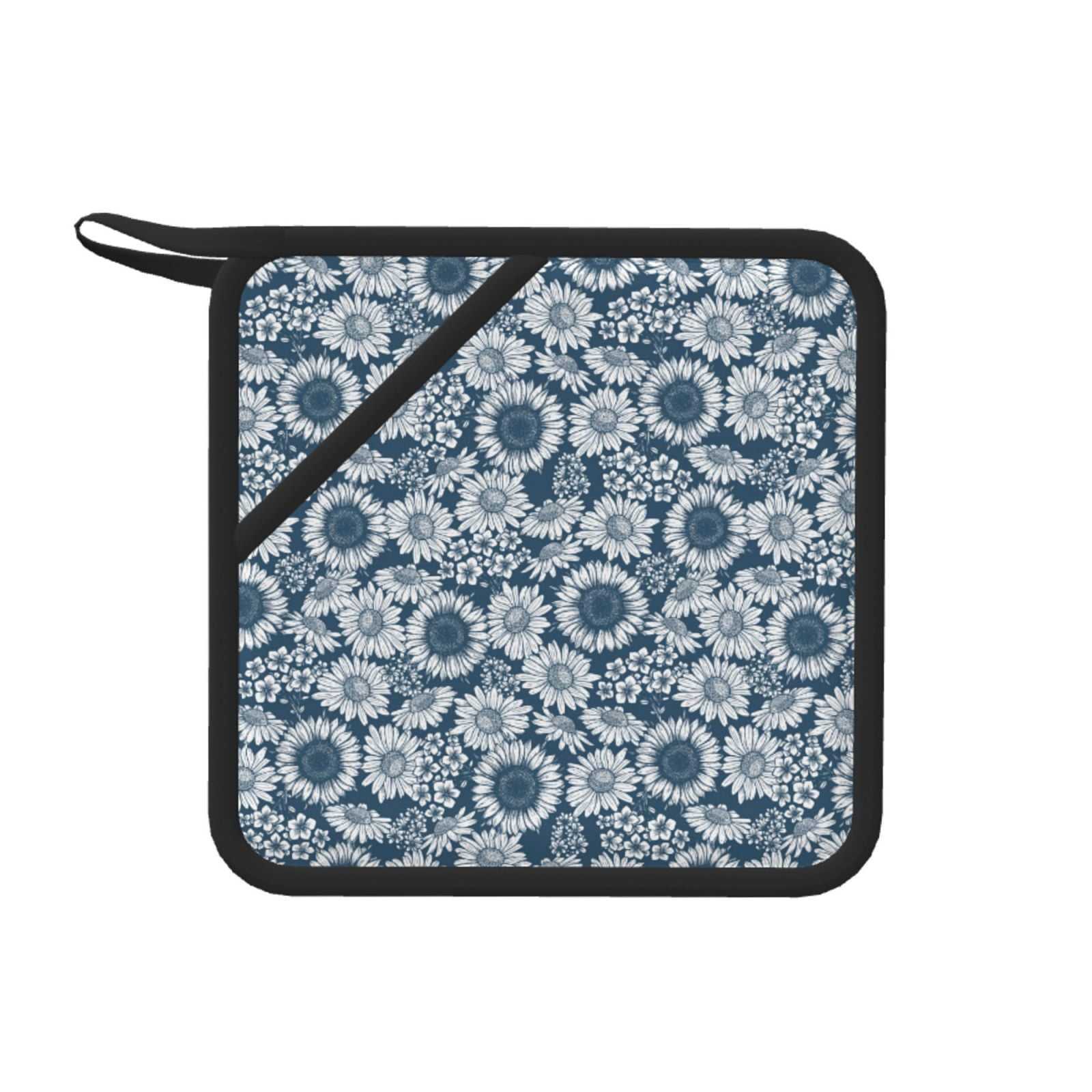 1 PCS Pot Holders for Kitchen - Sunflowers blue Silicone Heat Resistant ...