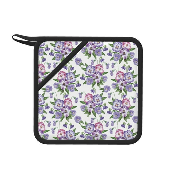 1 PCS Pot Holders for Kitchen - Violets Flowers Purple Pink Heat ...